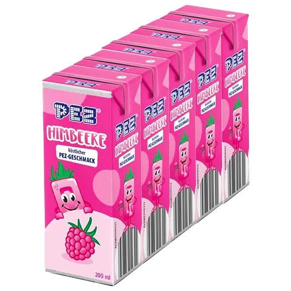 PEZ Raspberry Flavoured Drink Cartons 5pk (Multipack, 200ml each – Imp ...